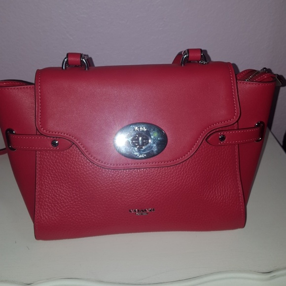 Coach | Bags | Coach Bright Red Blake Flap Leather Tote | Poshmark